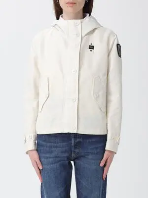 BLAUER. Hooded Jacket With Logo - White