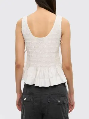 GANNI Textured Peplum Top