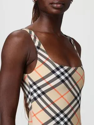 Burberry Vintage Check Print Polyamide One-piece Swimsuit - Sand