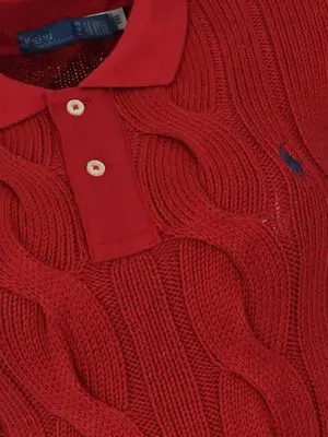 Polo Ralph Lauren Cable Knit Polo Shirt - Red