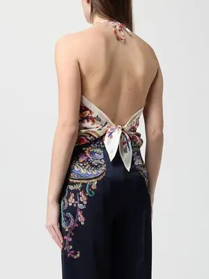 Etro Halter Neck Paisley Print Top - White