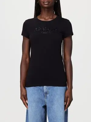 Armani Exchange T-shirt With Embellished Logo - Black