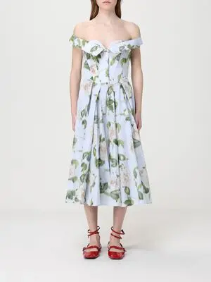 Antonio Marras Floral Print Off-the-shoulder Midi Dress - Gnawed Blue