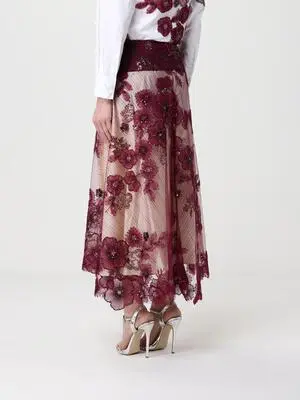 Antonio Marras Embroidered Midi Skirt - Burgundy