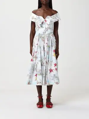Antonio Marras Off-the-shoulder Printed Midi Dress - White