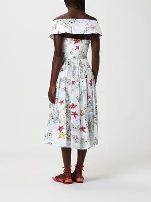 Antonio Marras Off-the-shoulder Printed Midi Dress - White
