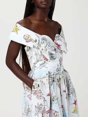 Antonio Marras Off-the-shoulder Printed Midi Dress - White