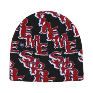 Supreme Slanted Gothic Outline Beanie - Black