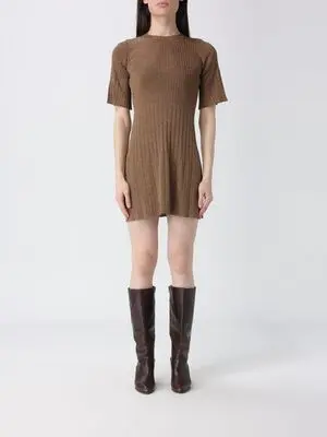 TWINSET Ribbed Lurex Knit Mini Dress