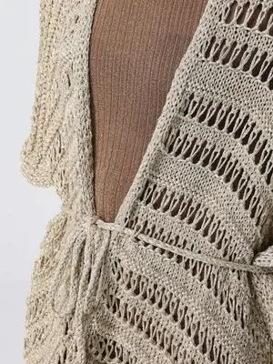 TWINSET Ribbed Lurex Knit Mini Dress