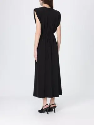 Pinko Midi Dress With Chain Belt And Tie Detail