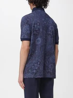 Etro Paisley Cotton Polo Shirt - Blue