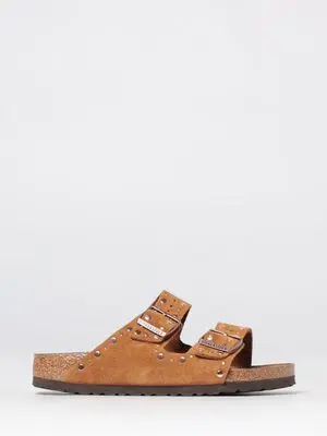 BIRKENSTOCK Embellished Suede Heeled Sandals - Brown