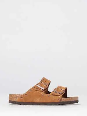 BIRKENSTOCK Arizona Suede Studded Sandals - Brown