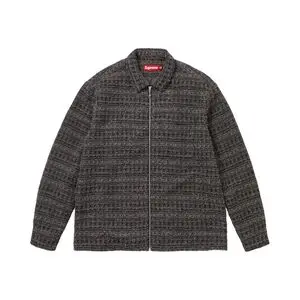 Supreme Bouclé Zip Up Shirt - Black