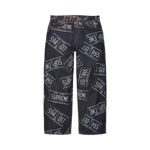 Supreme License Plate Baggy Jean