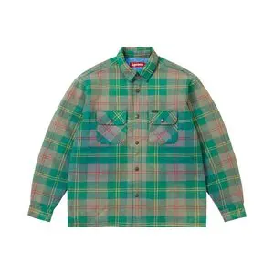 Supreme Quilted Lined Flannel Snap Shirt - Green