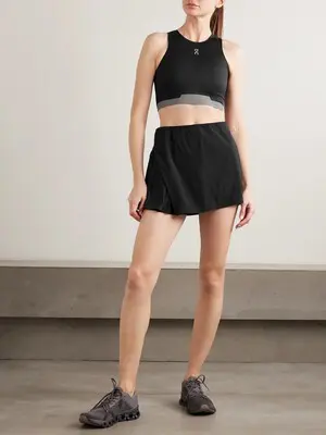 On Train 2-in-1 Cropped Top - Black