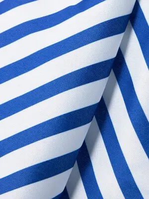 SELF-PORTRAIT Strapless Striped Taffeta Midi Dress