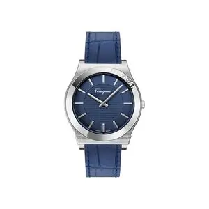 FERRAGAMO Gancini Leather Watch - Silver