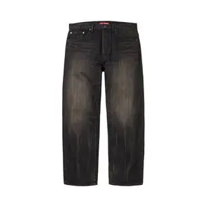 Supreme Distressed Loose Fit Selvedge Jean - Black