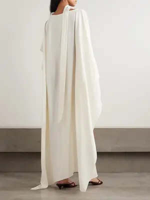 TALLER MARMO Trebbia Scarf-detailed One-shoulder Crepe-cady Kaftan - Neutrals