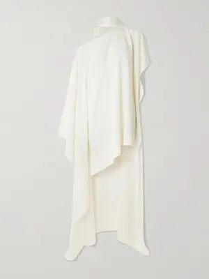 TALLER MARMO Trebbia Scarf-detailed One-shoulder Crepe-cady Kaftan - Neutrals