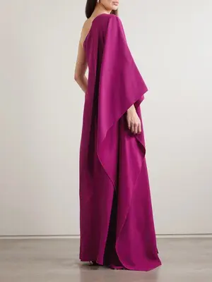 TALLER MARMO Paloma Scarf-detailed One-shoulder Maxi Dress - Purple