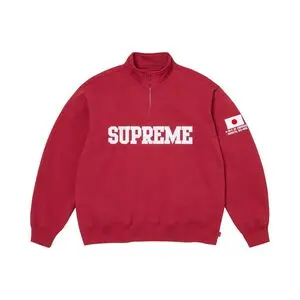 Supreme Shop Flag Half Zip Pullover - Red