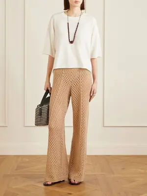 ALLUDE Cashmere Sweater With Draped Sleeves