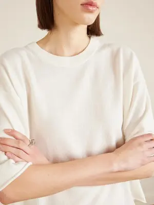 ALLUDE Cashmere Sweater With Draped Sleeves