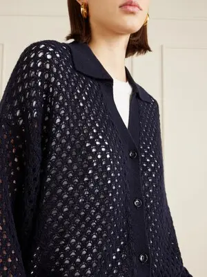 ALLUDE Open-knit Wool And Cashmere-blend Overshirt