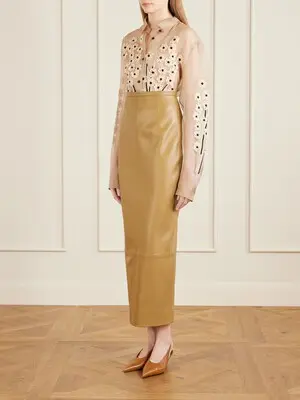Khaite Appliquéd Embroidered Silk-organza Shirt - Neutrals