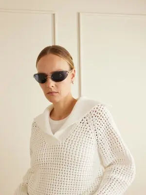 Cartier Panthère De Rimless Cat-eye Sunglasses - Silver
