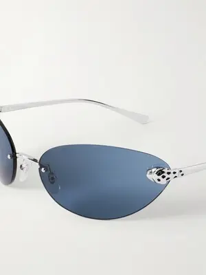 Cartier Panthère De Rimless Cat-eye Sunglasses - Silver