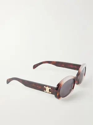 Celine Triomphe Oval Sunglasses - Red
