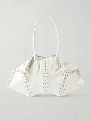 Alexander McQueen Manta Tie-detailed Leather Shoulder Bag