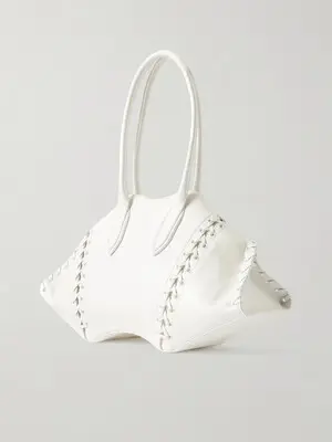Alexander McQueen Manta Tie-detailed Leather Shoulder Bag