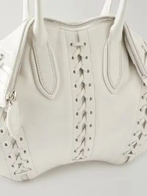 Alexander McQueen Manta Tie-detailed Leather Shoulder Bag