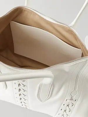 Alexander McQueen Manta Tie-detailed Leather Shoulder Bag