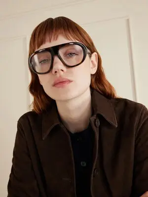 Prada Aviator-style Acetate Optical Glasses - Tortoiseshell