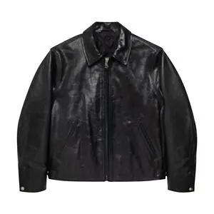 StÜssy Leather Garage Jacket - Black