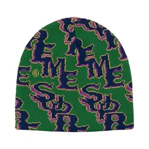 Supreme Slanted Gothic Outline Beanie - Green