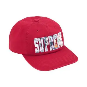 Supreme Embroidered Money Logo 6-panel Cap - Red