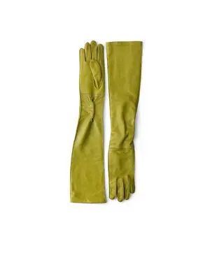 Prada Leather Long Gloves - Green