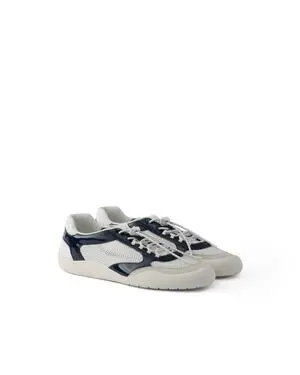 Prada Speedrock Patent Leather And Mesh Sneakers - Blue