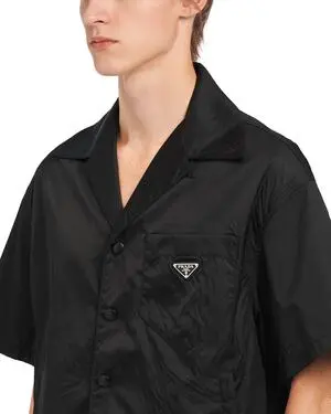 Prada Re-nylon Hort-leeved Hirt - Black