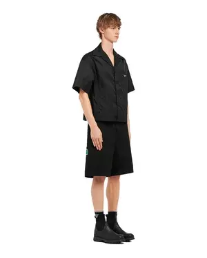 Prada Re-nylon Hort-leeved Hirt - Black