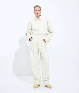 Bottega Veneta Intrecciato Leather Shirt - Chalk