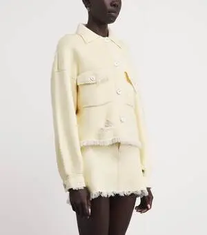 BARRIE Cashmere-cotton Denim Jacket - Yellow